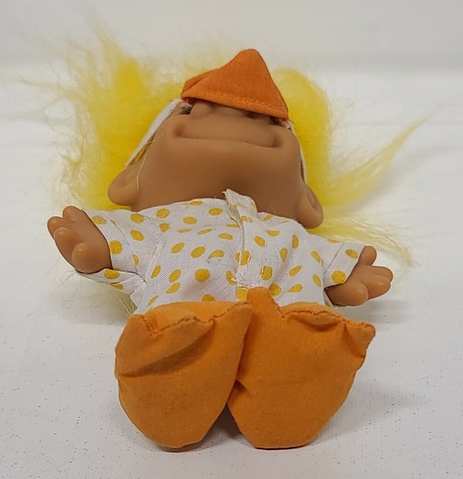 Easter Troll Duck Russ Vtg Yellow Hair Brown Eyes Lucky Doll Costume ...