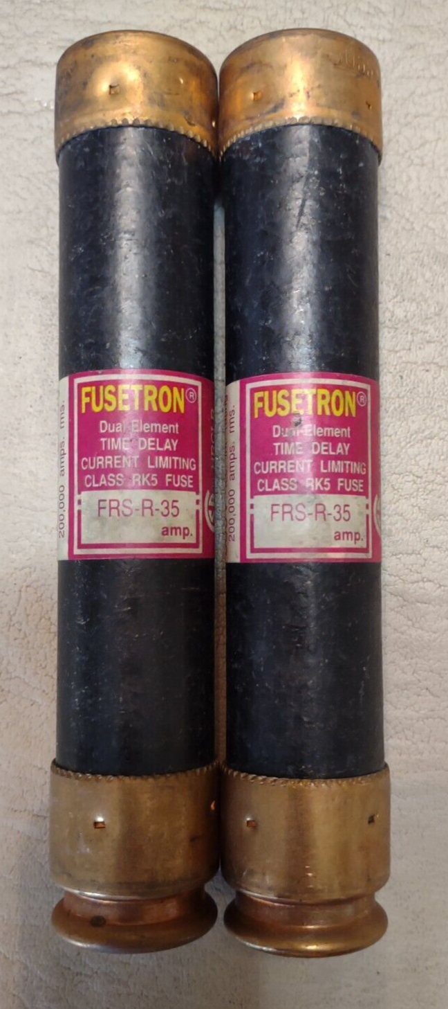 Bussman Fusetron FRS-R-35 Dual Element Time Delay Fuse TESTED Lot Of 2 ...
