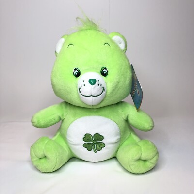 Care Bears Good Luck Bear 10” Green Clover Stuffed Plush 2003 NWT Nanco ...