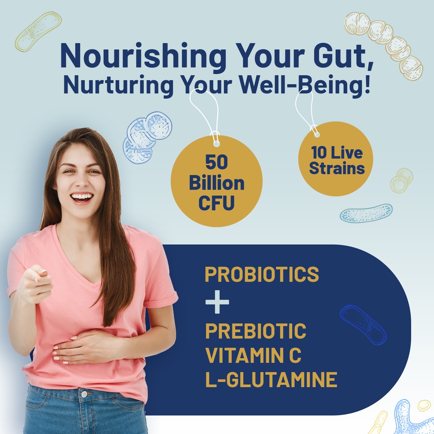 Pro Bio Cultures Complex Probiotics & Prebiotics 60 Vegan Capsule 50 ...