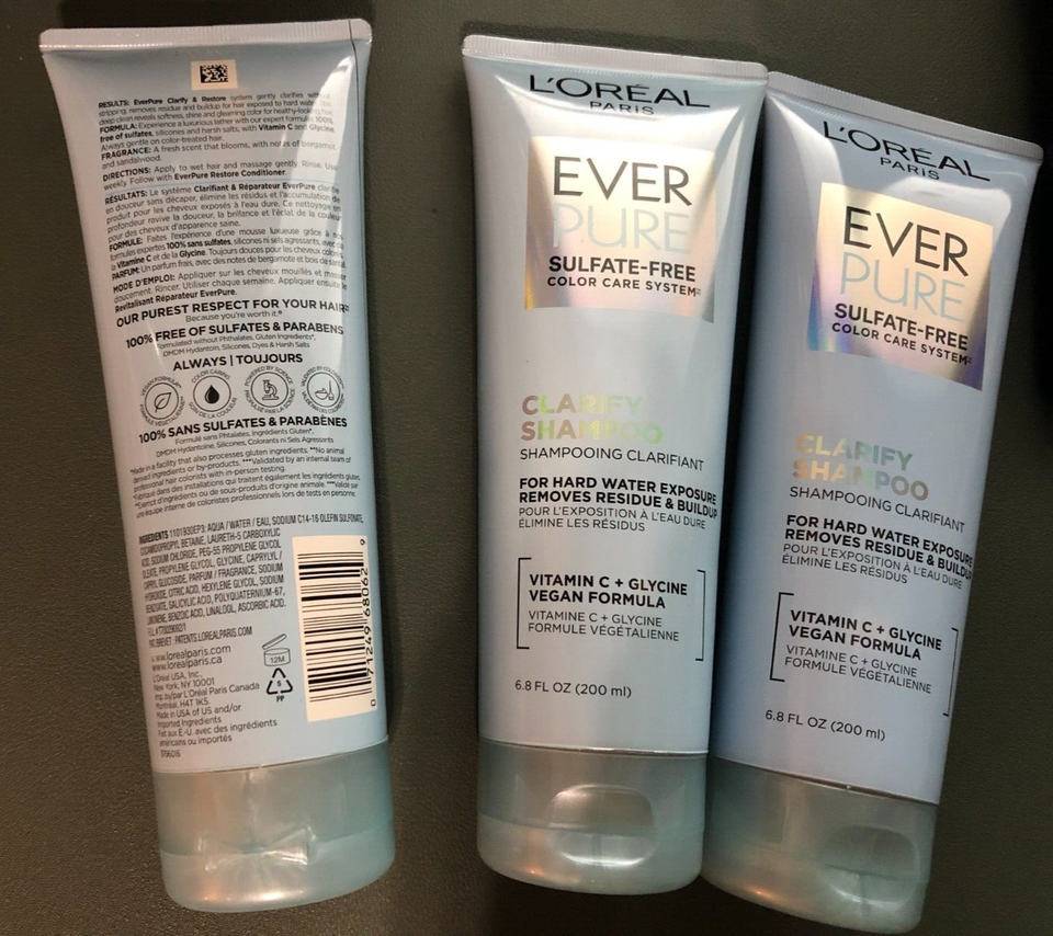 L'Oreal Paris Ever Pure Clarifying Shampoo Vitamin 6.8 fl oz x 3pack | eBay