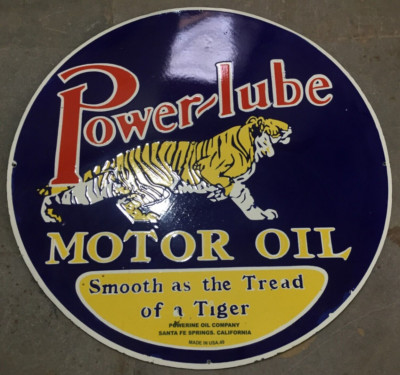 POWER LUBE PORCELAIN ENAMEL SIGN SIZE 42" INCHE DOUBLE SIDED | eBay