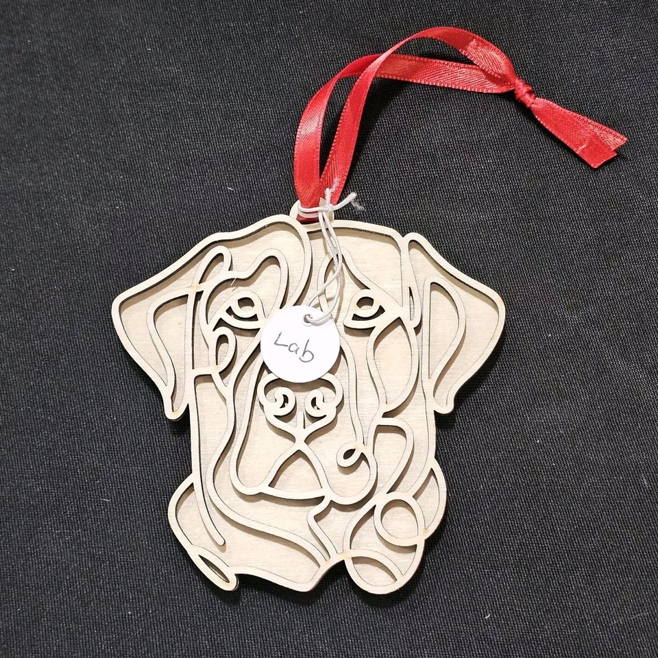 Dog Ornament Labrador Retriever Wooden Laser Cut Christmas Holiday | eBay