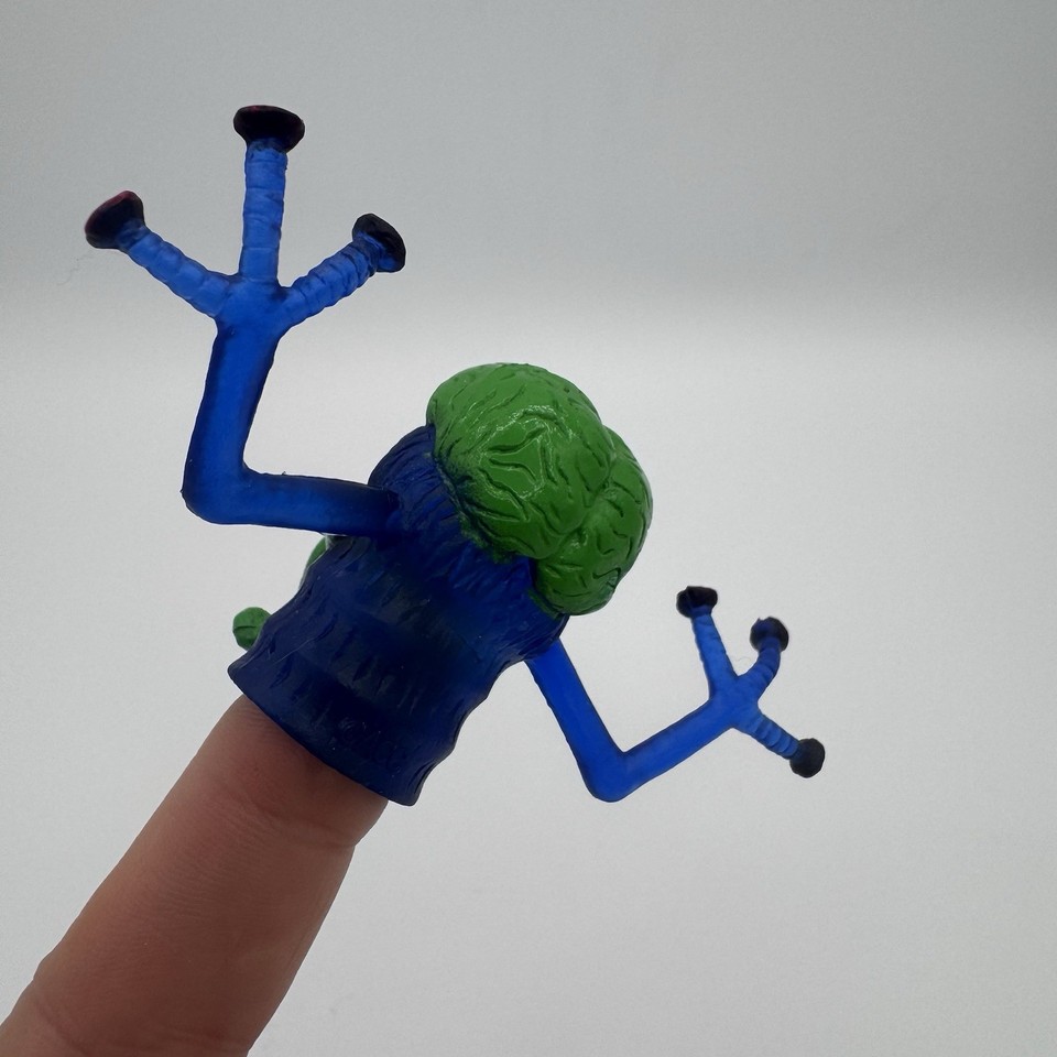 Vintage ACC Blue & Green Cute Monster Jiggler Rubber PVC Toy Finger ...