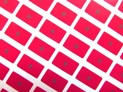 Pack of 64 Small Mini 20x12mm Morocco Moroccan Flag Stickers, Sticky ...