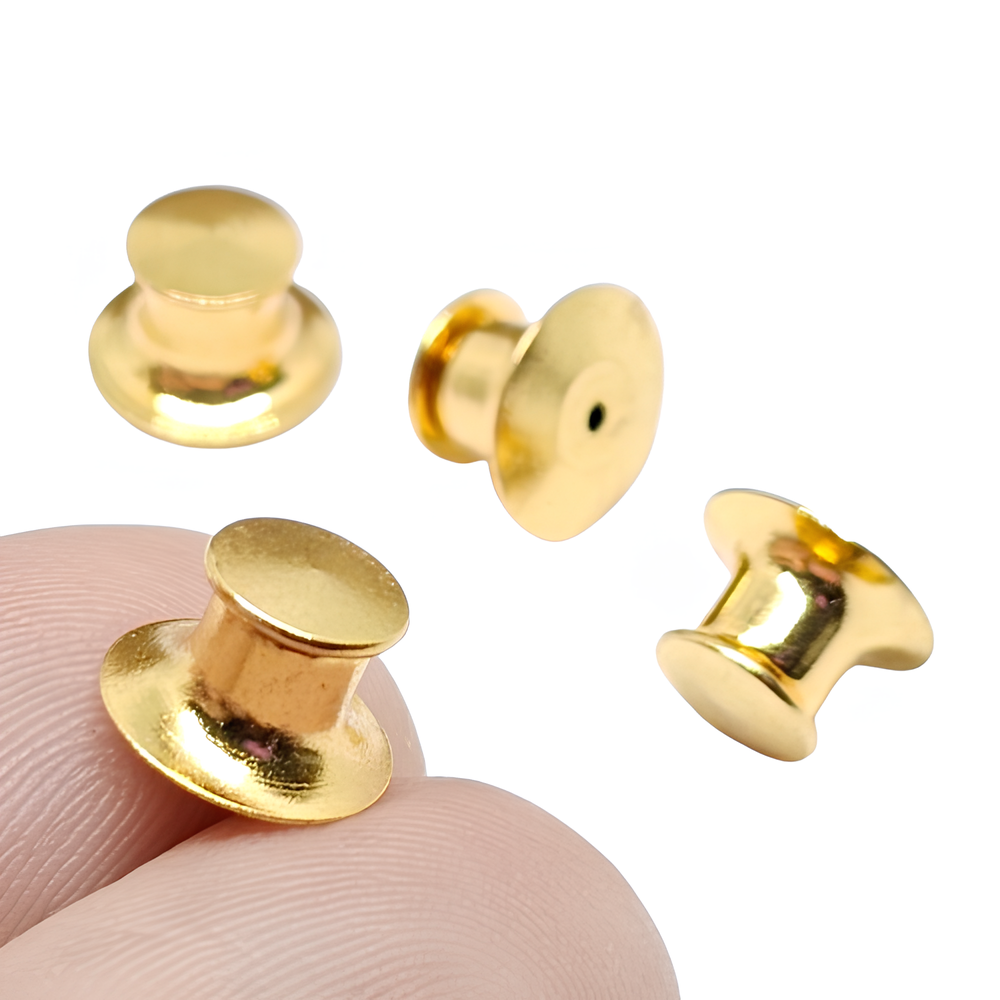 Locking Pin Backs Gold Tone Pin Badge Backs Replacement Brooch Pin ...