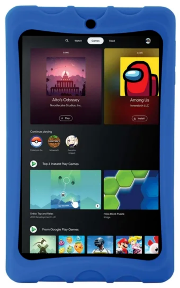 Onn. Surf 8" Kids' Tablet 32GB Android with Blue Rubberized Sleeve ...