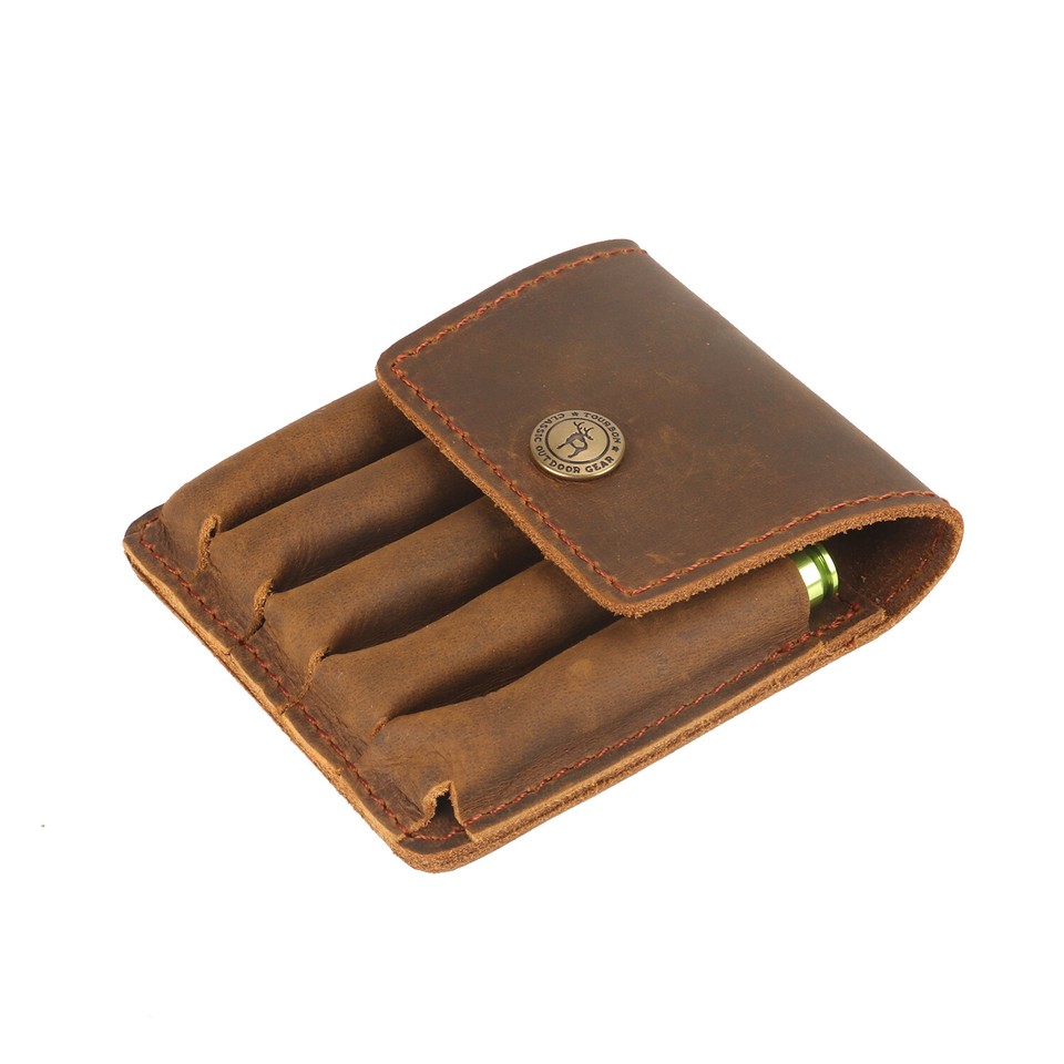TOURBON Leather Rifle Ammo Carrier Belt Pouch Hunting Cartridges ...
