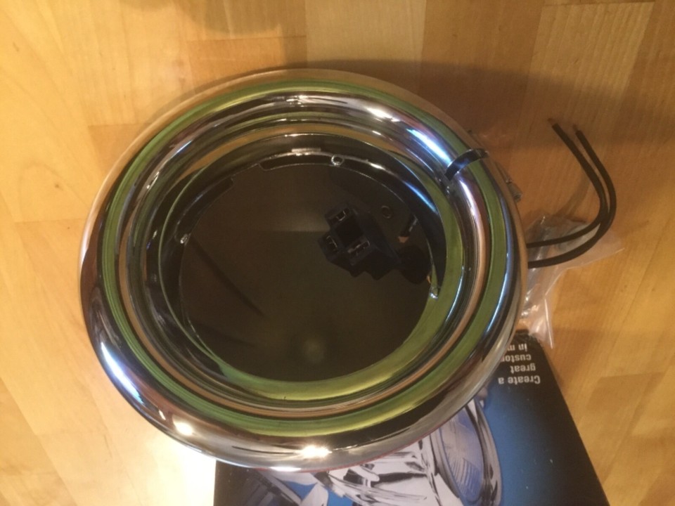 Harley Davidson 4-1/2 inch ribbed headlight by Rick Doss | eBay