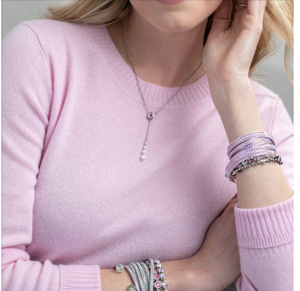 Touchstone Crystal By Swarovski SLIDE MY WAY Necklace Aurore Boreale ...