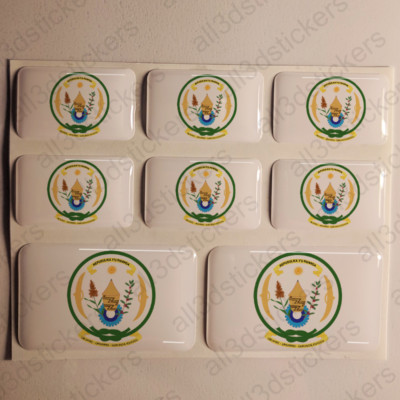 Sticker Rwanda Resin Domed Stickers Rwanda Coat of Arms 3D Vinyl ...