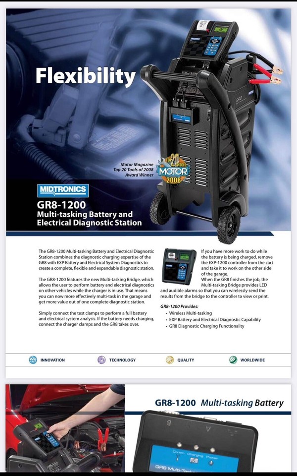 Midtronics GR8-1200 battey diagnostic/charge/recovery machine | eBay