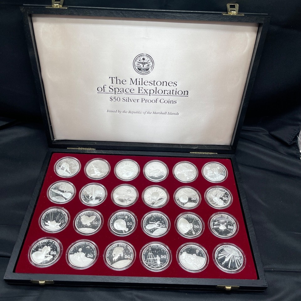 24oz $50 Silver Proof Coins Marshall Islands The Milestones of Space ...