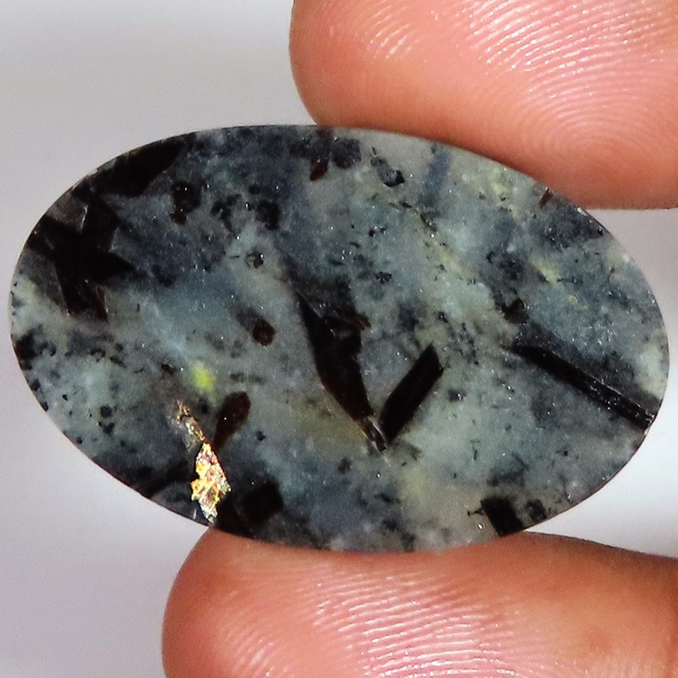 (21X33X04 MM) 30.20 Carat. NATURAL ASTROPHYLLITE OVAL CABOCHON LOOSE ...