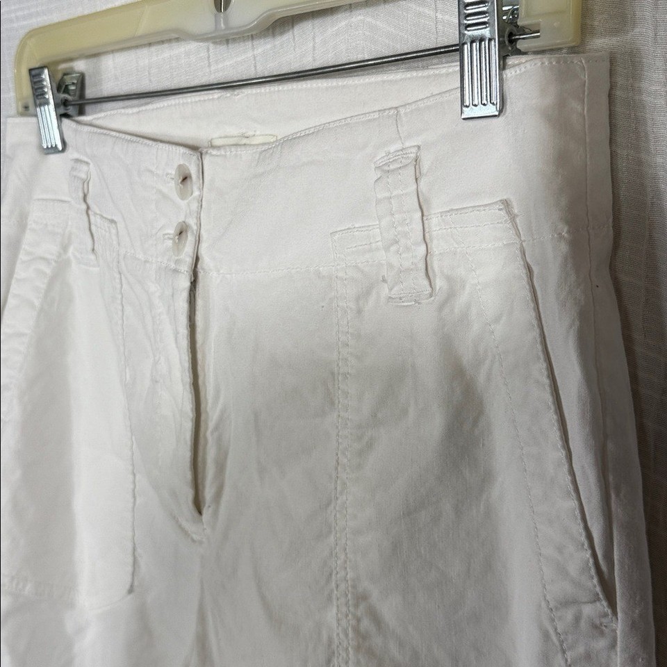 Anthropologie Maeve The Naomi Wide Leg White Flare Pants size 8 | eBay