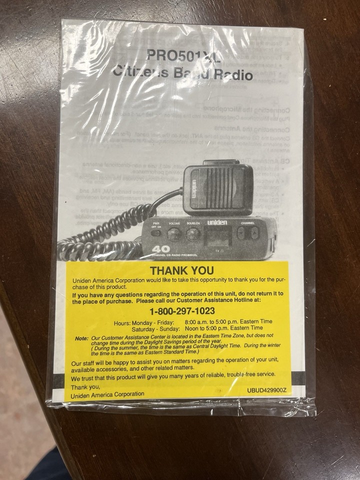 Uniden Pro 501 XL 40 Channel Mobile Compact CB Radio - New Open Box/Box ...