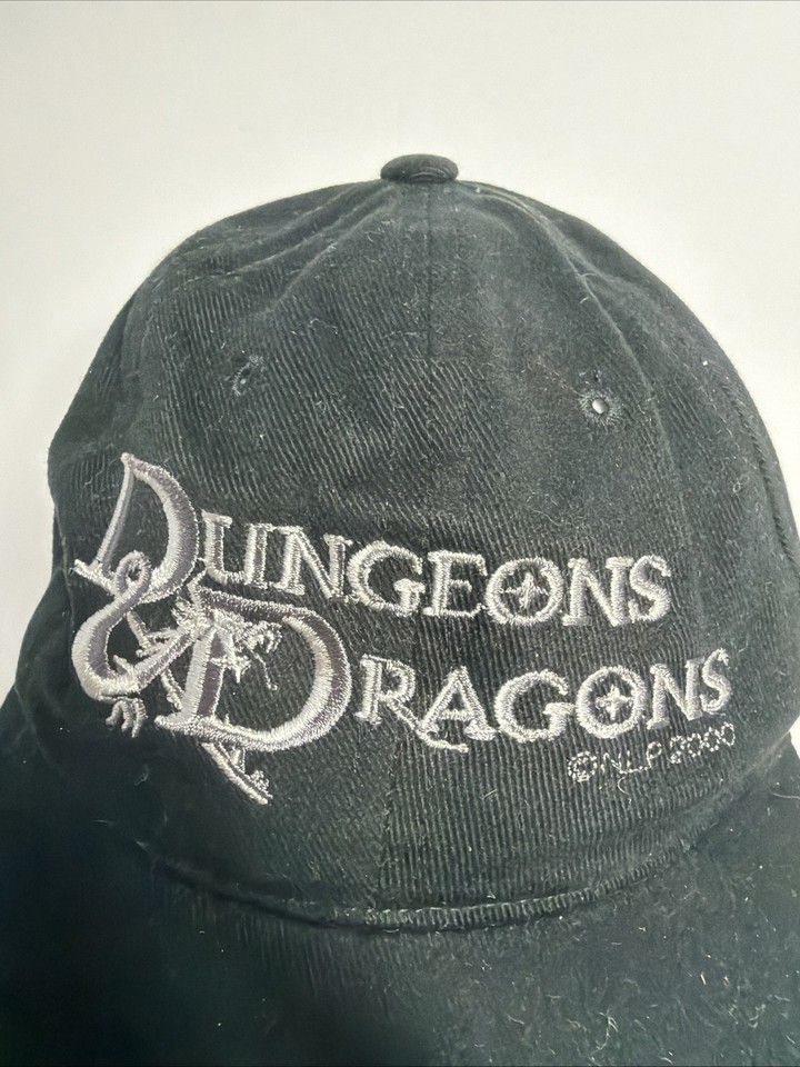 Dungeons and Dragons Strapback Baseball Cap Embroidered Silver on Black ...