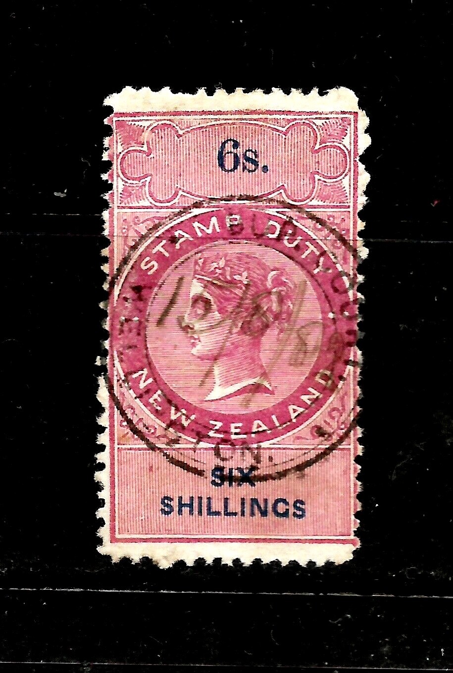 Rare: 1867 New Zealand Fiscals 6 S, QV, Watermark NZ, Fine Use | eBay