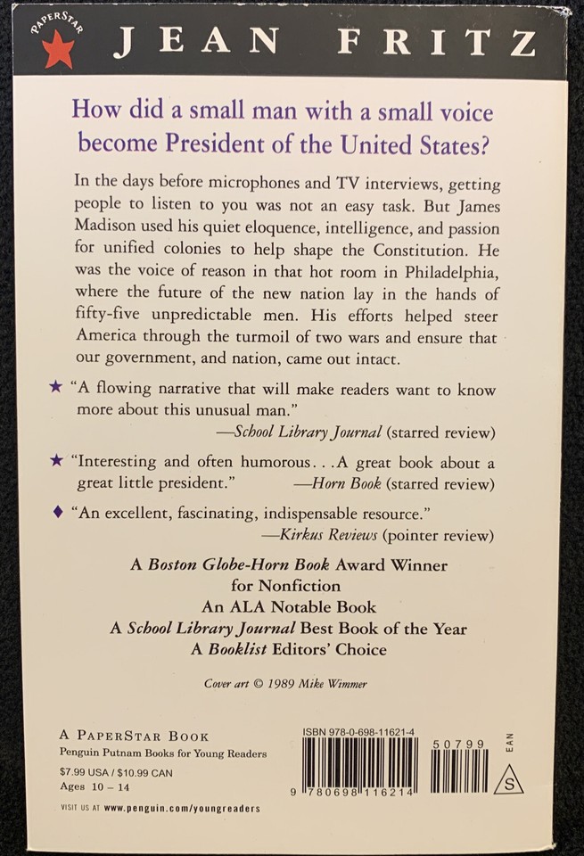 The Great Little Madison by Jean Fritz (1998, Paperback) 9780698116214 ...
