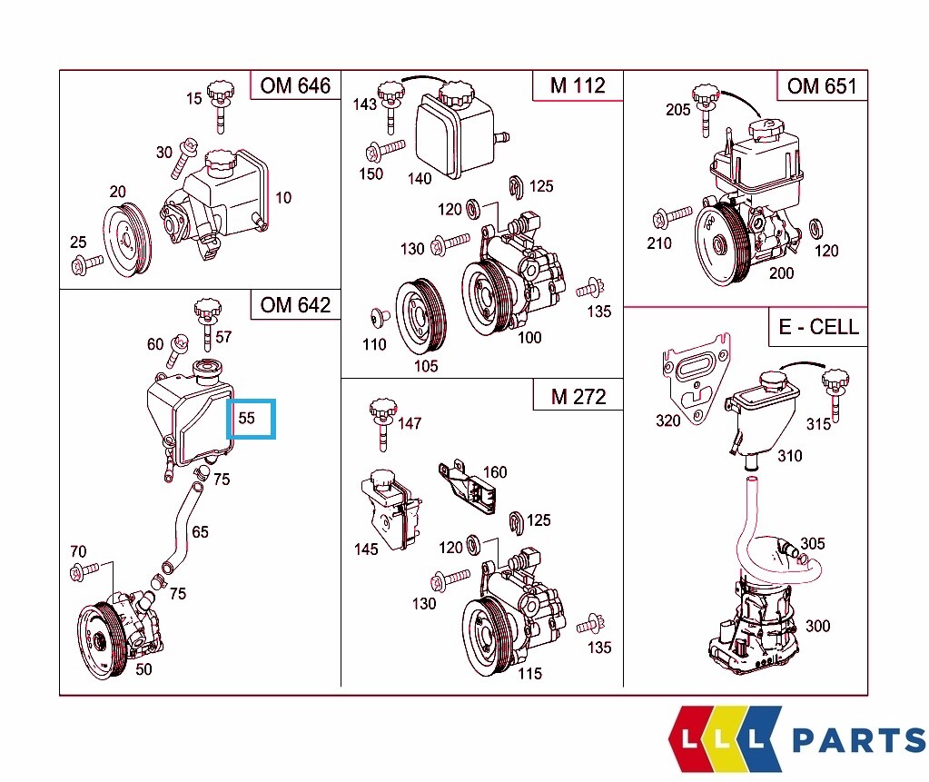 NEW GENUINE MERCEDES-BENZ M-CLASS W166 ML350 POWER STEERING RESERVOIR ...