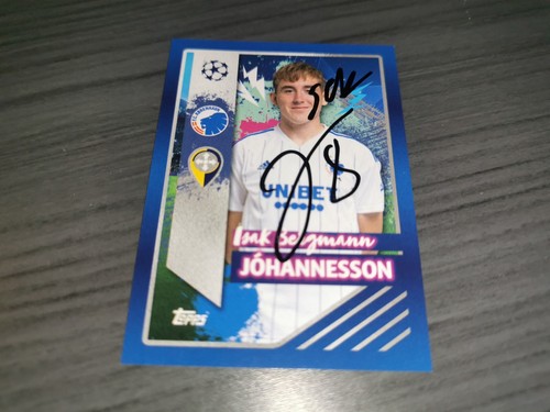 Isak Bergmann hand signed Rookie #571 FC Copenhagen Topps Sticker 2022/ ...