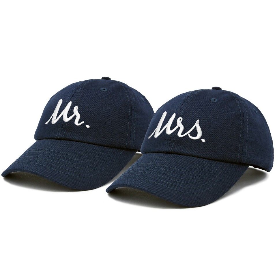 DALIX Mr. and Mrs. Baseball Cap Bride Groom Matching Hats Couples Set ...
