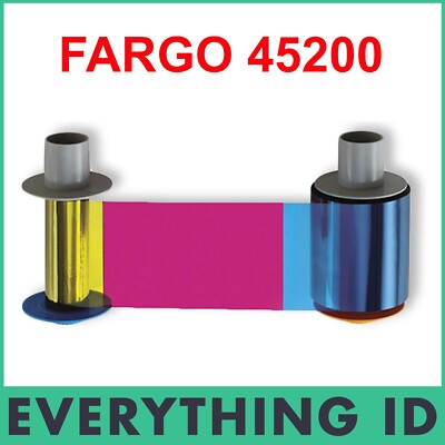 FARGO 45200 YMCKO 500 PRINT HID COLOUR RIBBON FOR DTC4500e DTC4500 CARD ...
