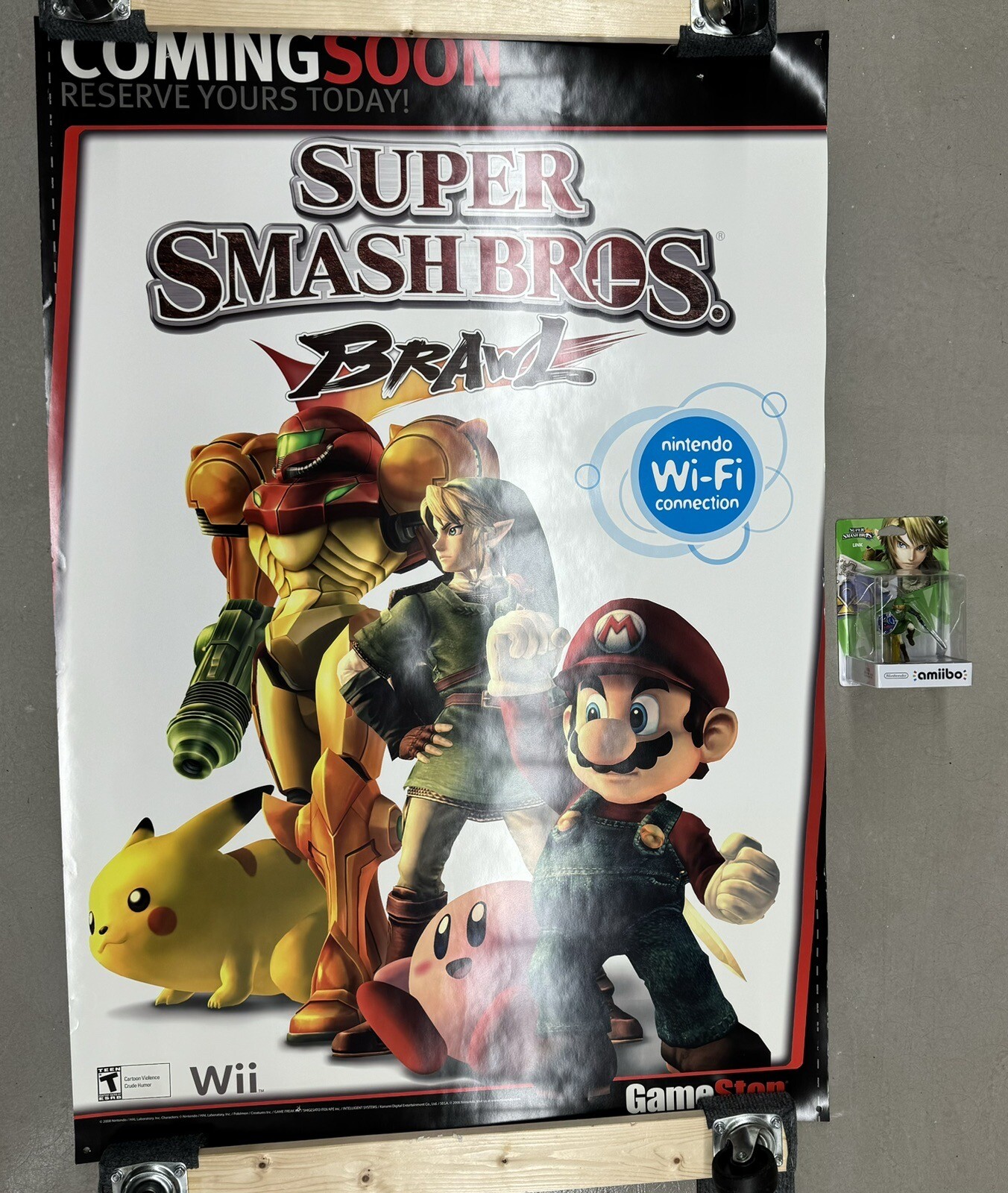 Super Smash Bros Brawl Huge Vintage Display Poster Original Nintendo ...