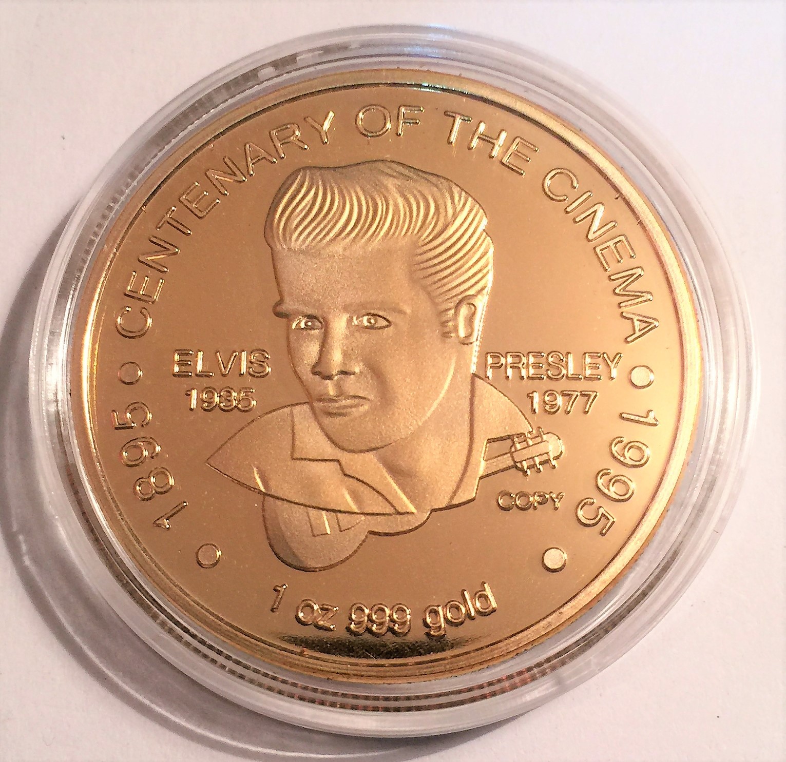 Elvis Presley 1935-77 Centenary, 1 Oz Coin Finished in 999 24k Gold, in ...