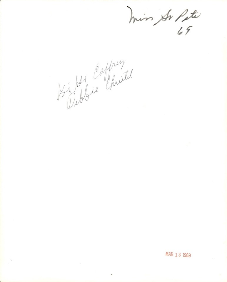 LG12 1969 Original Photo MISS ST PETERSBURG PAGEANT GIGI CAFFREY DEBBIE ...