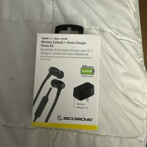 Scosche PowerVolt PD32 + BT102 Wireless Earbuds + Home Charger Phone ...