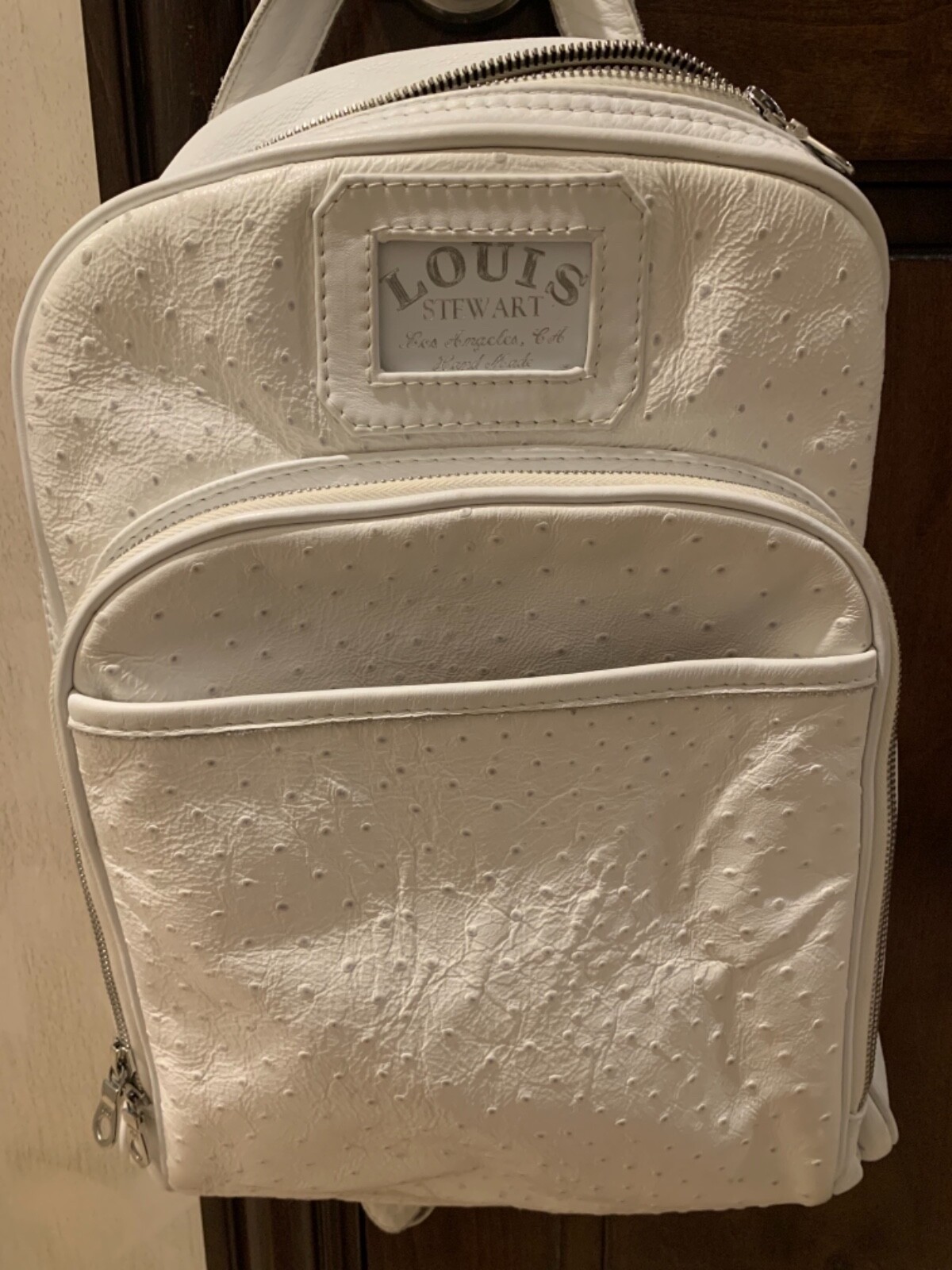 Leather backpack custom white - Gem