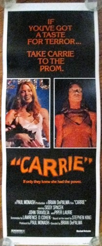 CARRIE ORIGINAL INSERT POSTER (1976) CLASSIC HORROR, SISSY SPACEK, JOHN ...