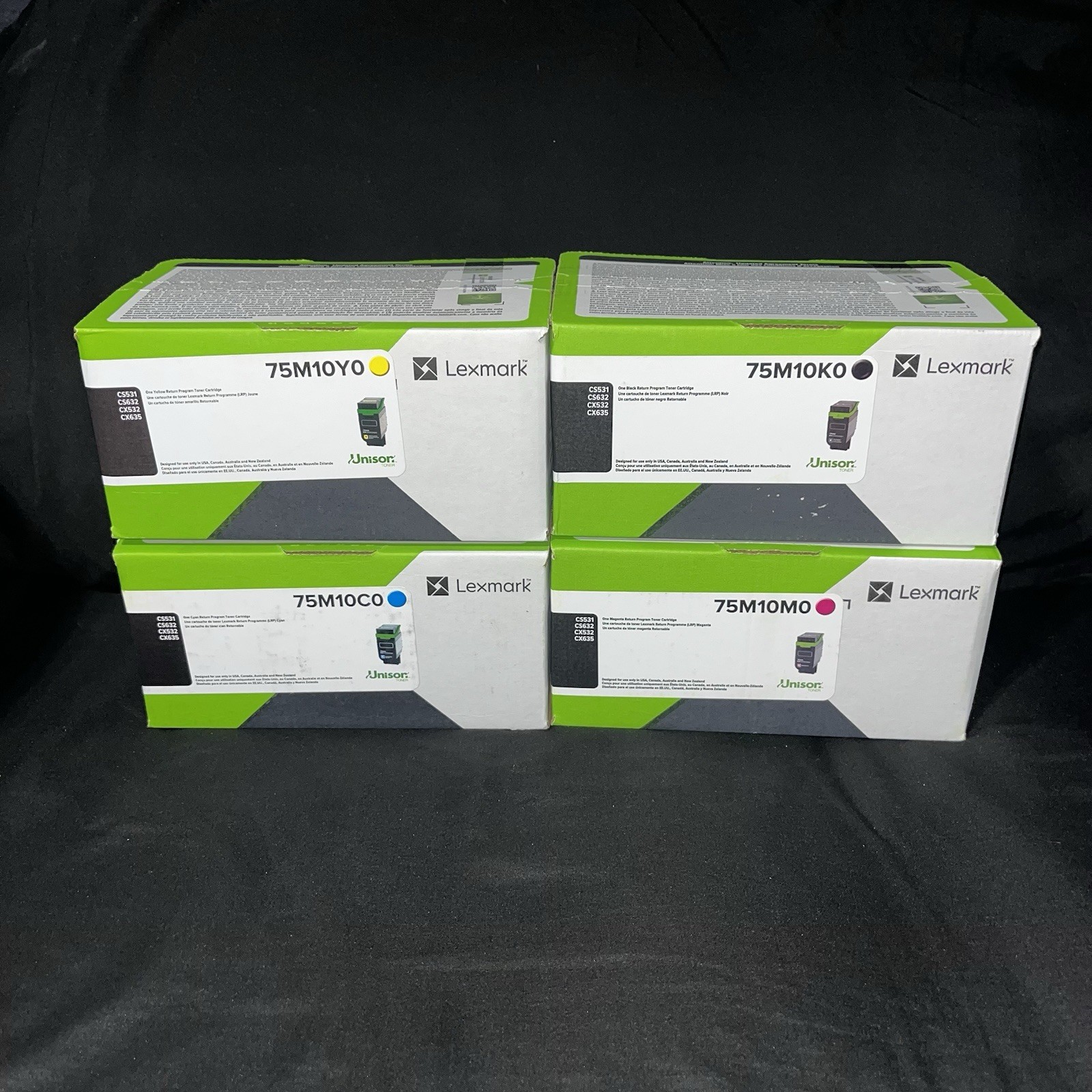 NEW OEM LEXMARK CS531, 632, CX532, 635 75M10K0, 75M10C0, 75M10Y0 ...