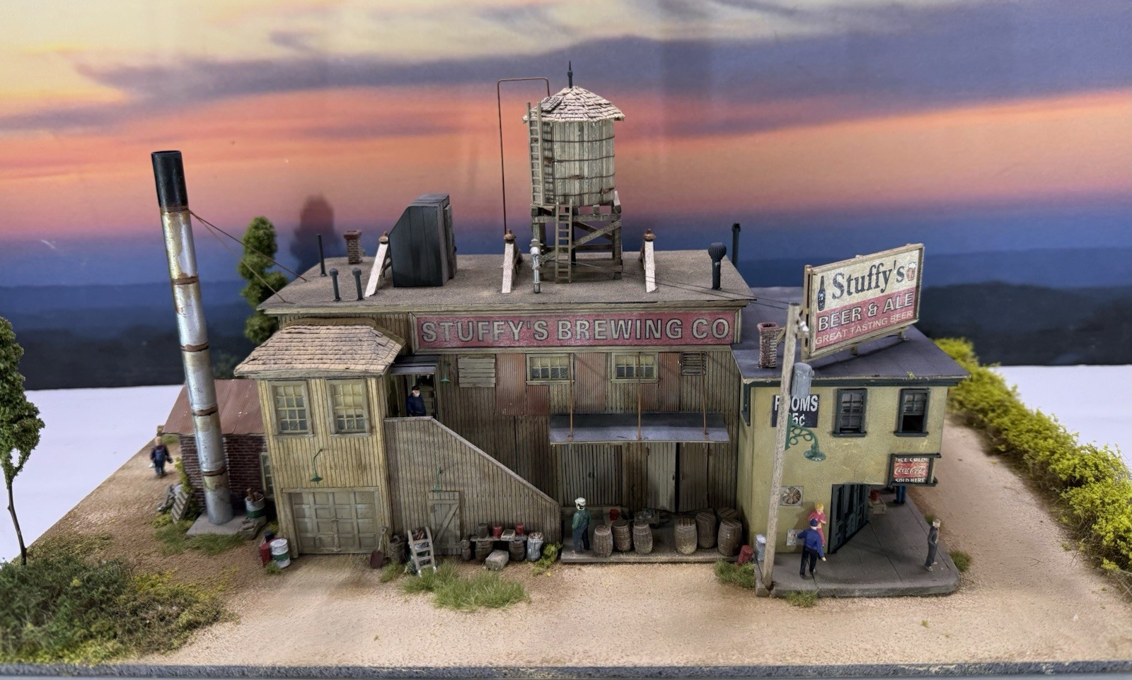 BUILT - Fine Scale Miniatures - “Stuffy’s Brewery Co.” - 17” X 10” HO ...