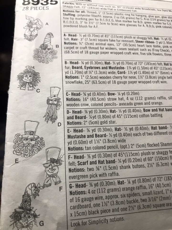 New Simplicity 8935 Seasonal Door Decor Sewing Pattern Uncut Santa ...