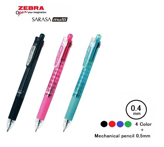 Zebra 4 Color Pen Pencil Zebra Sarasa Multi 4 Color 0.5/0.4 Mm Gel Ink