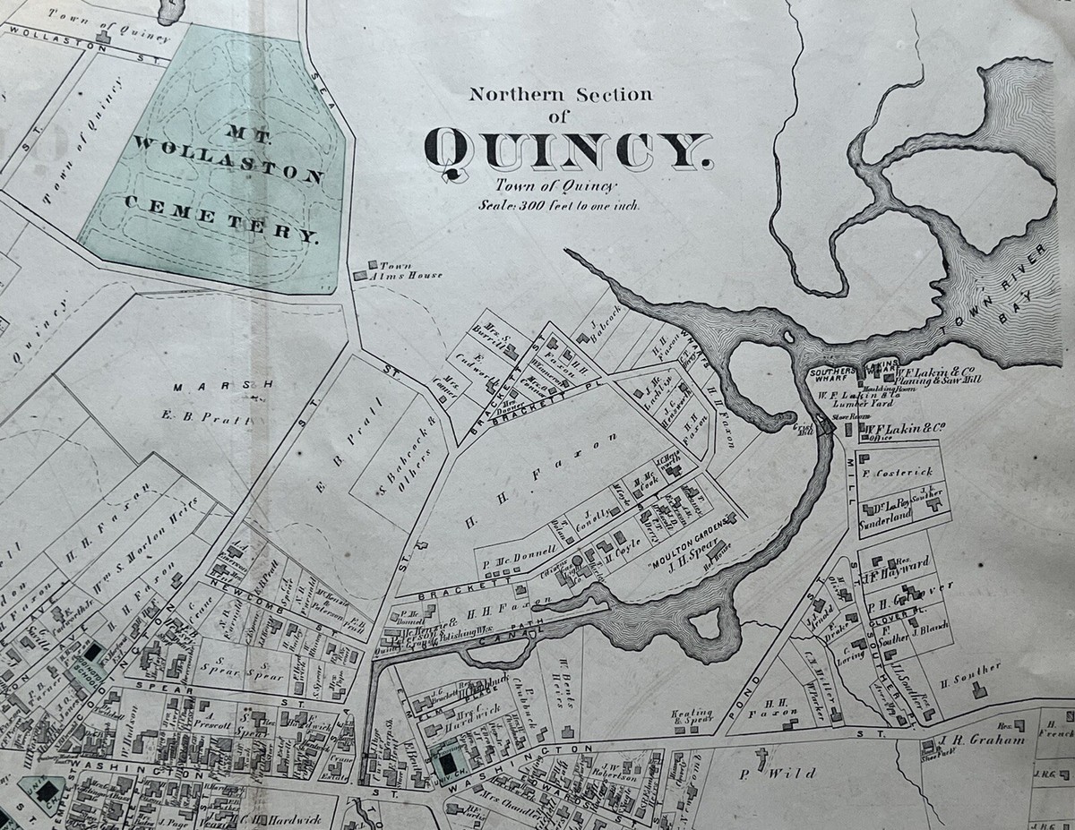 Quincy Massachusetts Colonial Map