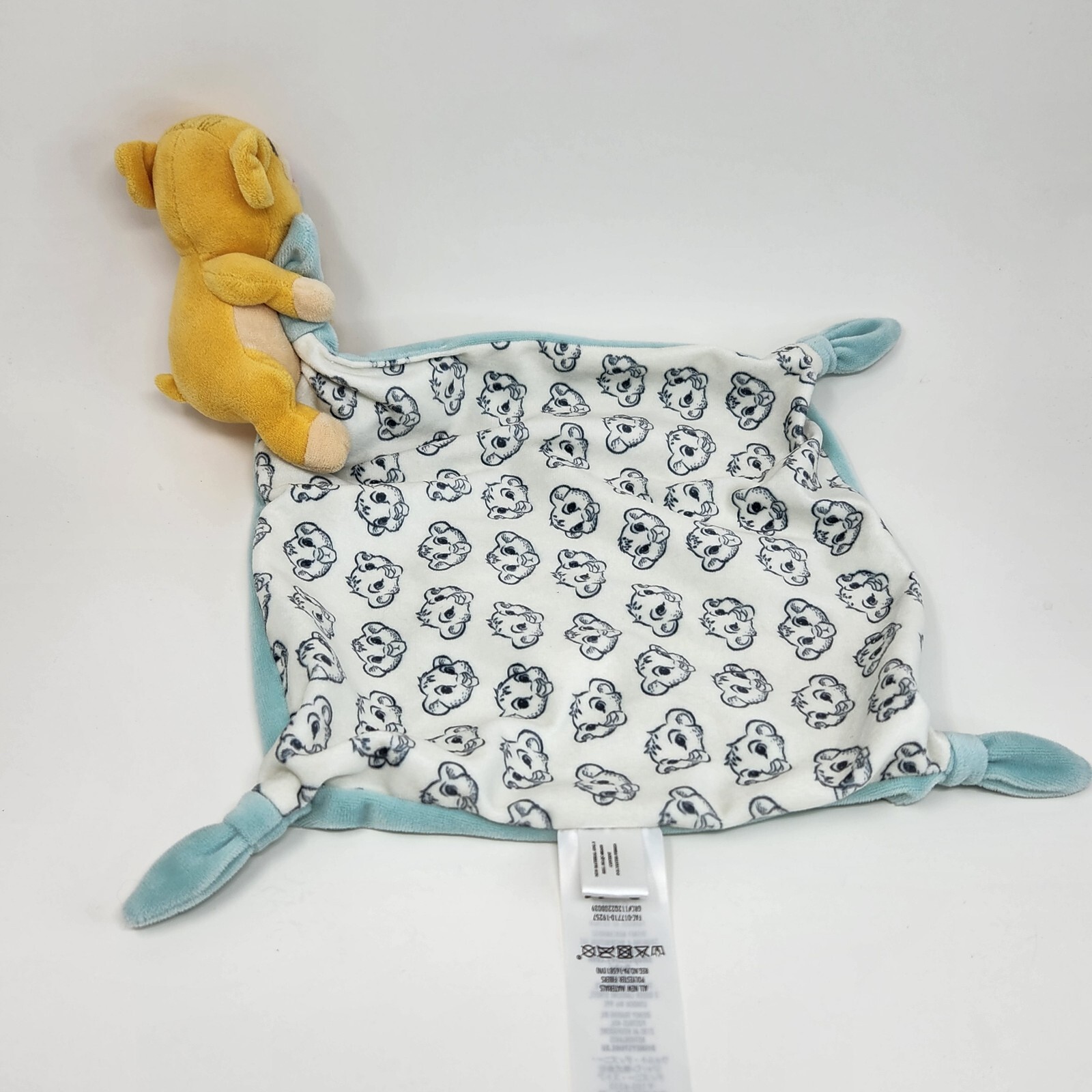 DISNEY SIMBA HELLO SUNSHINE BABY TEAL SECURITY BLANKET STUFFED ANIMAL ...