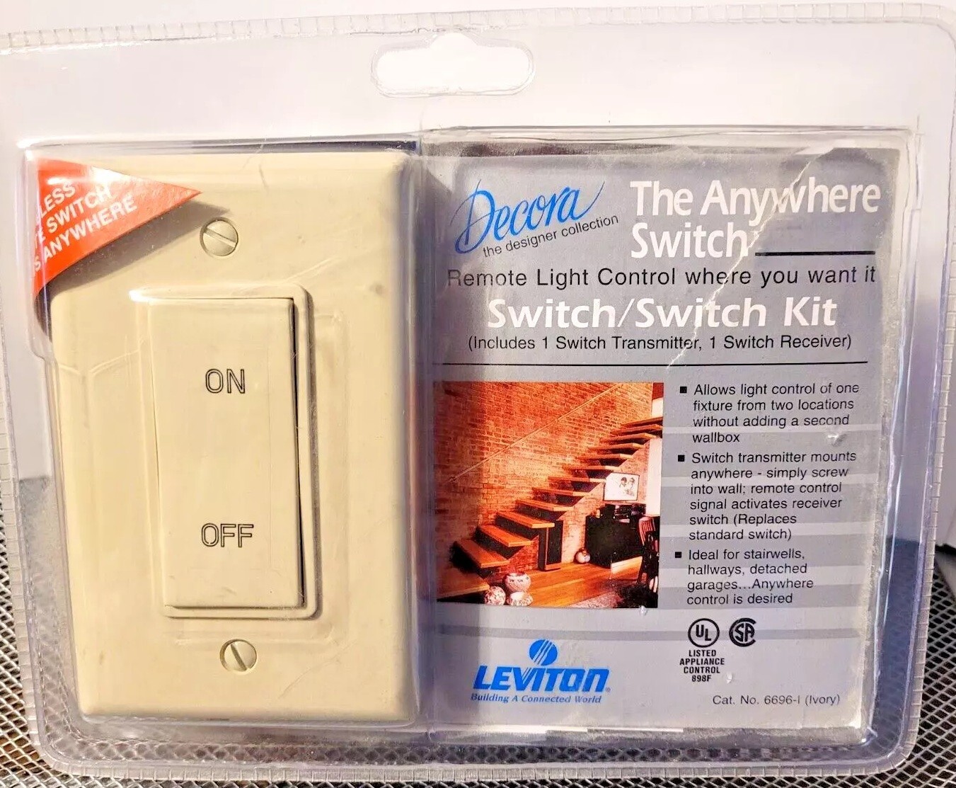 LEVITON Decora The Anywhere Switch Remote Control Kit Ivory White (6696 ...