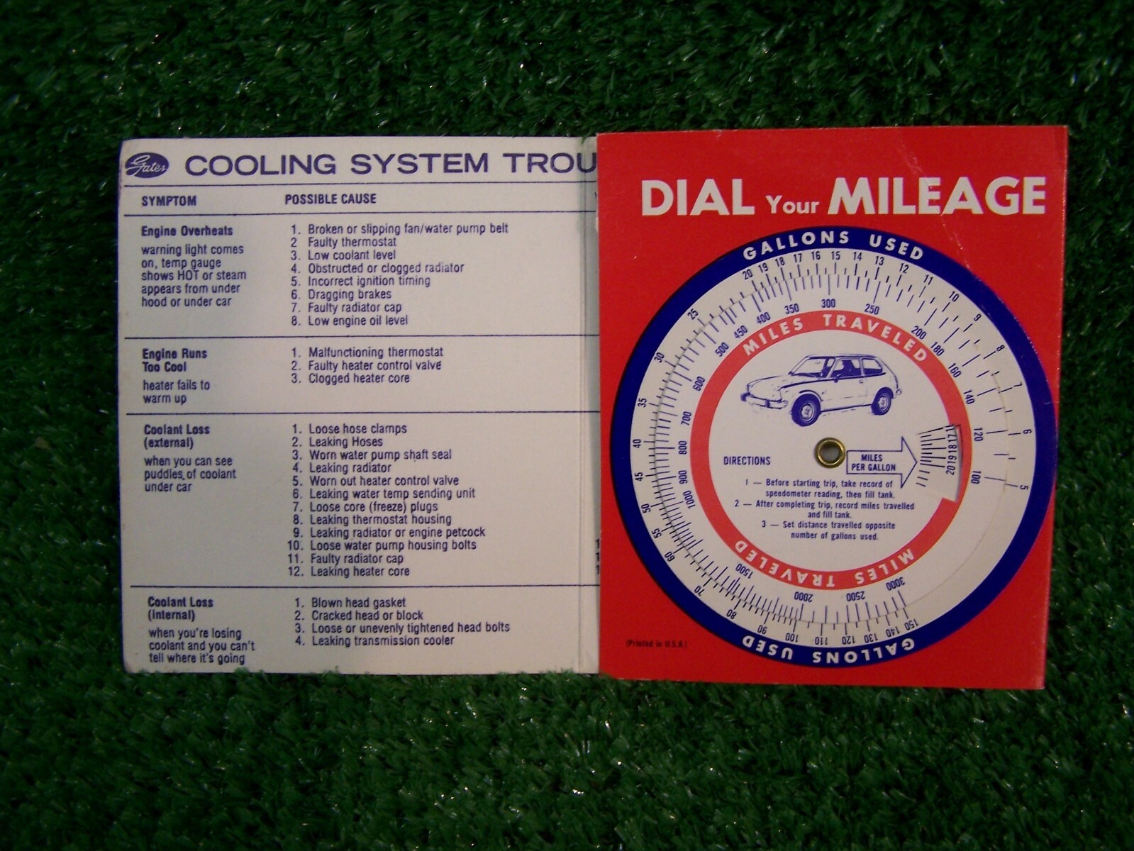 VINTAGE 70s "GATES" COOLING SYSTEM TROUBLE SHOOTING GUIDE & MILEAGE ...