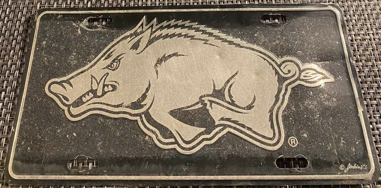 Arkansas Razorbacks Booster License Plate University of Arkansas Sooie ...