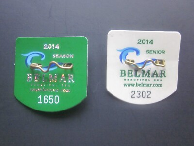 2014 BELMAR NEW JERSEY SEASONAL & SENIOR BEACH BADGES/TAGS 12 YEARS OLD ...