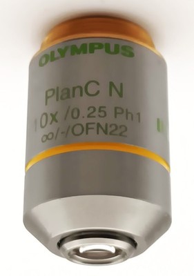 Olympus Microscope Phase Contrast Objective PlanC N 10x pH1 10x/0.25 ∞ ...