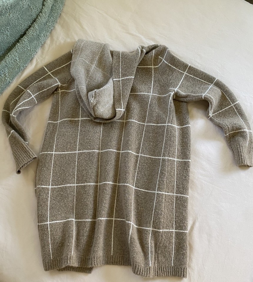 Cyrus Womens Cardigan Medium Taupe Brown Grid Pattern | eBay UK