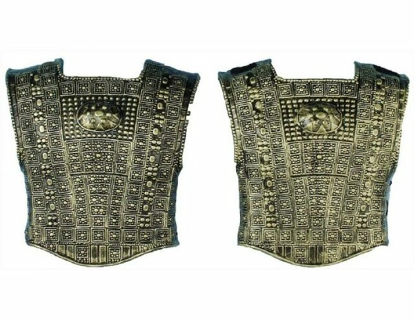 2 PC Roman Armor Warrior Soldier Chest Plate Set One Size Adult 58012 ...