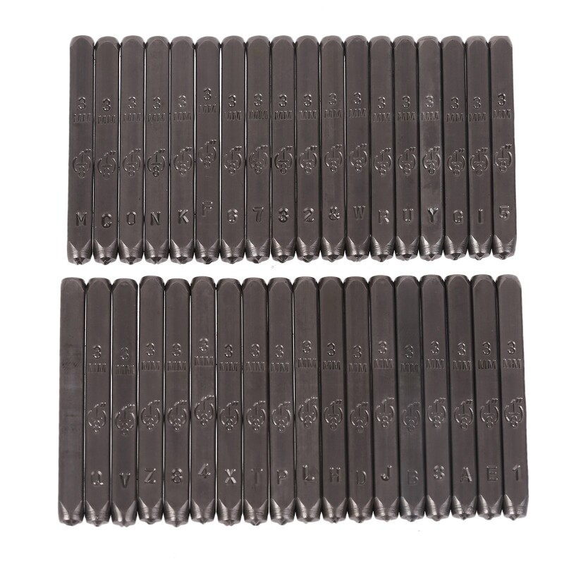 36pcs Metal Stamping Punch Number Letter Stamp Set with Jig Bar for ...