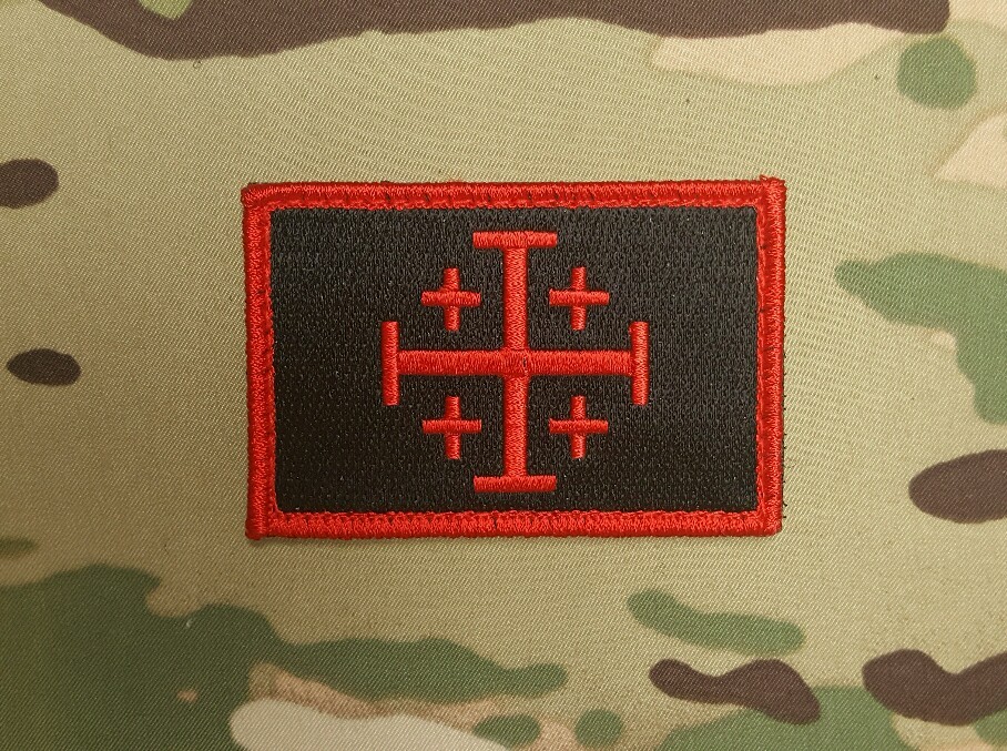 Jerusalem Cross Red Black Patch Crusader Infidel Templar Knight | eBay