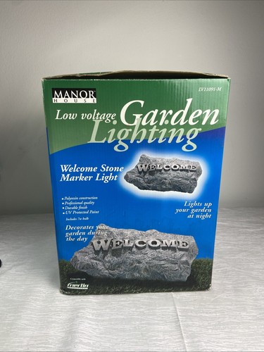 Manor House Low Voltage Garden Welcome Stone Marker Light New, Open Box ...