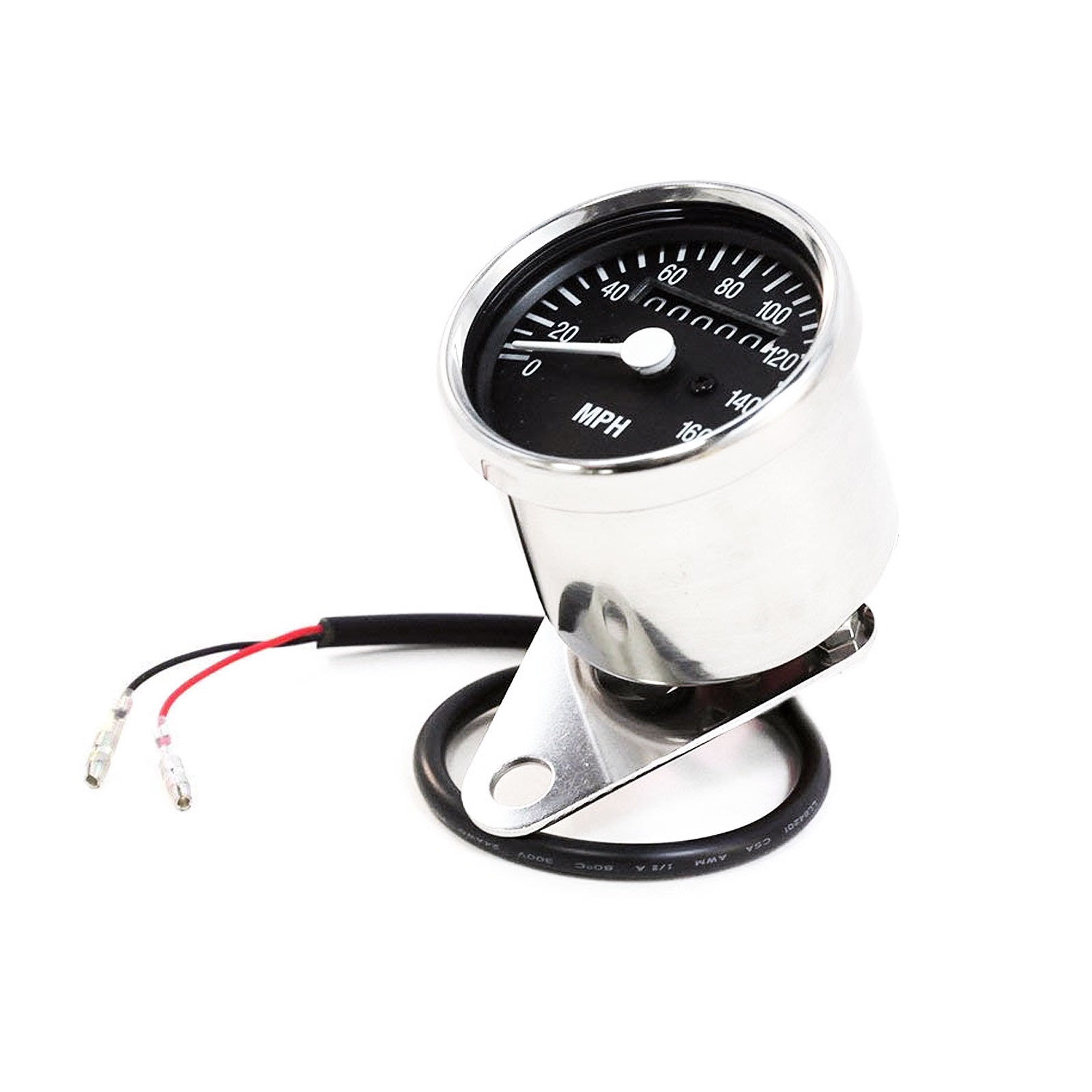 New Mini motorcycle Speedo Unit / Chrome / Black Face / MPH / 160mph | eBay